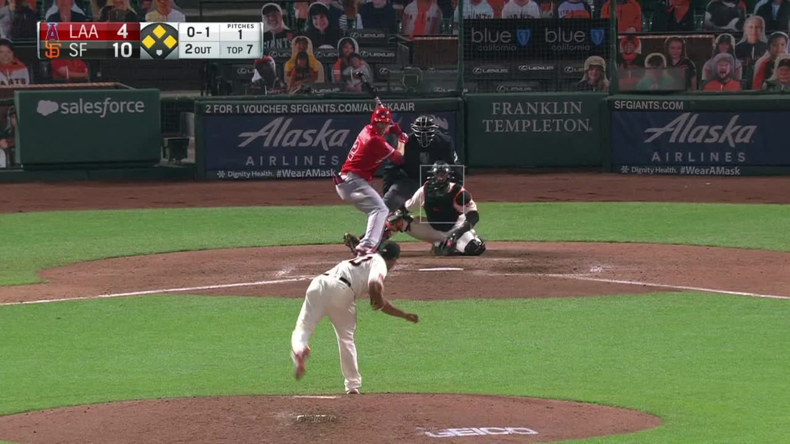 Wandy Peralta Ball to Anthony Bemboom | 08/20/2020 | Los Angeles Angels
