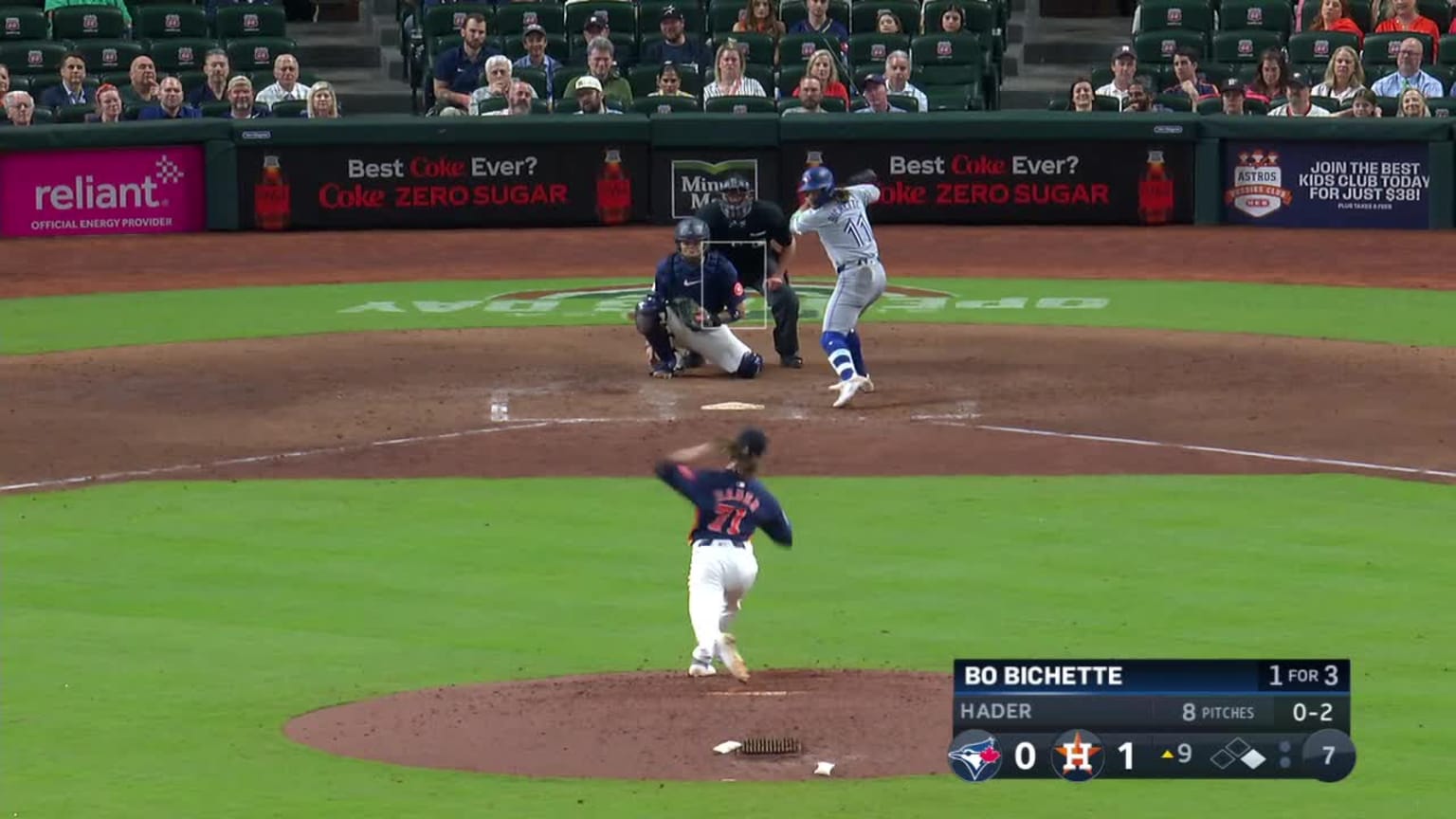 Bo Bichette grounds into a double play, shortstop Jeremy Peña to second ...