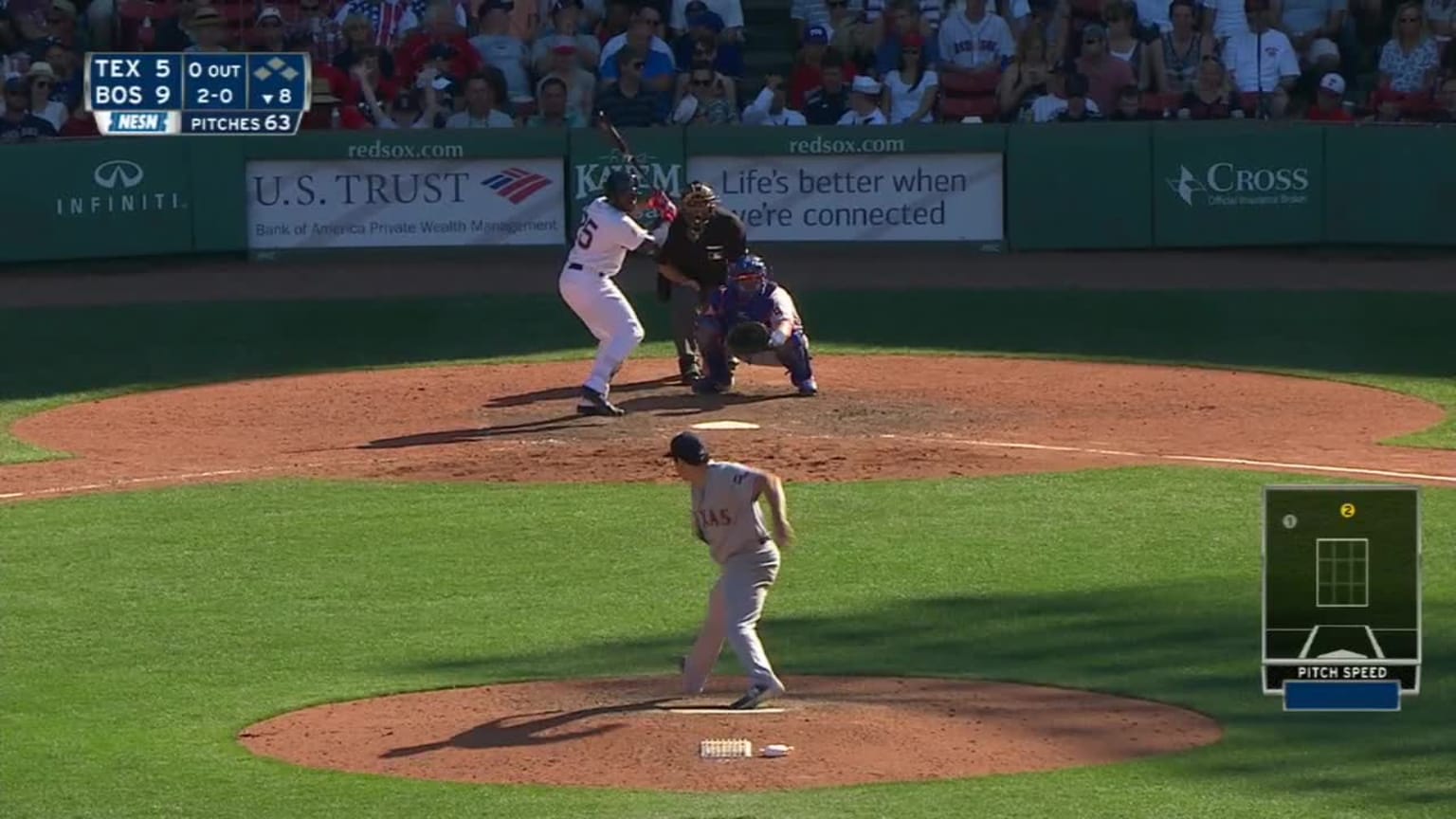 Michael Roth Ball to Jackie Bradley Jr. | 07/04/2016 | New York Yankees