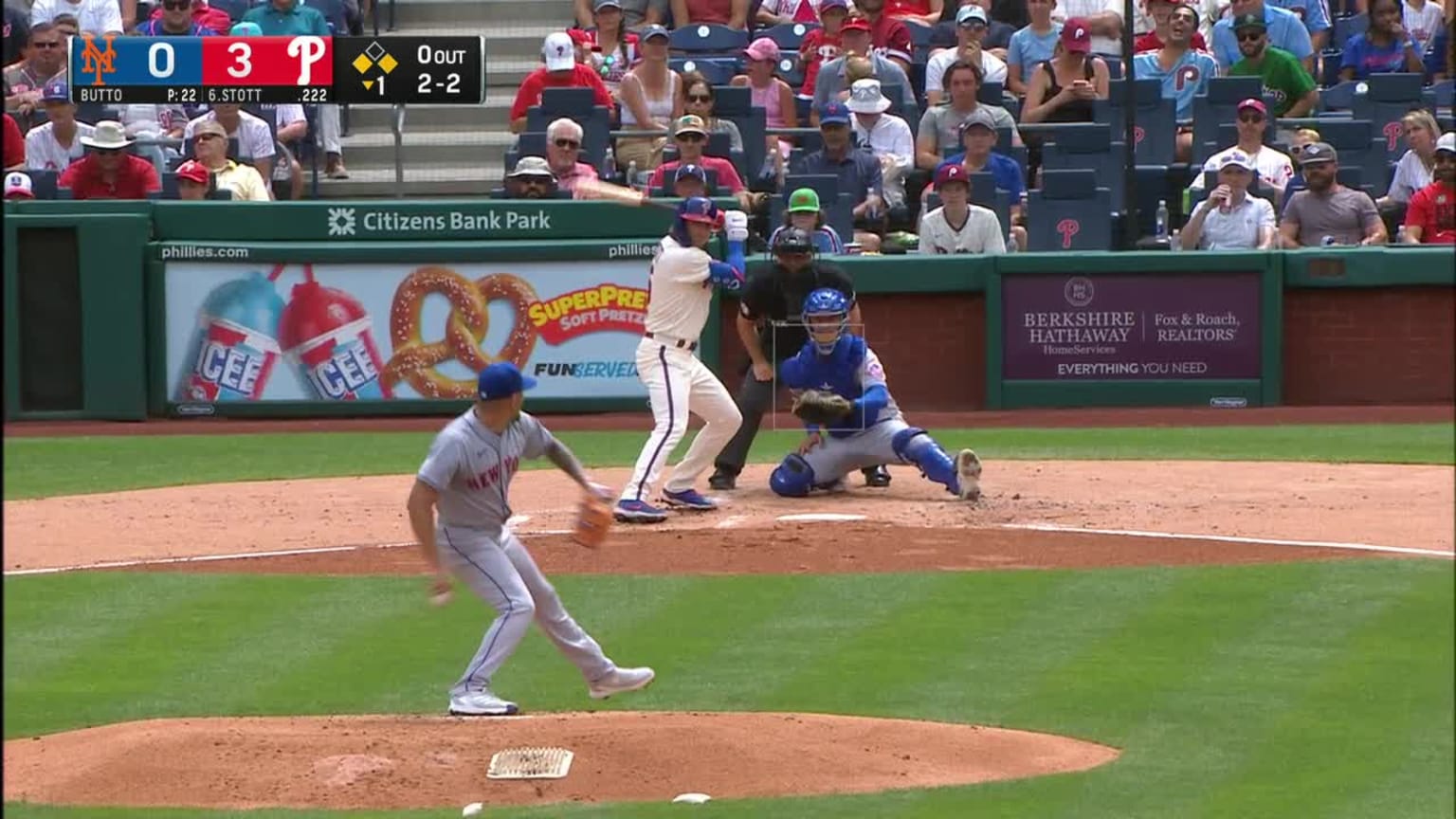 Bryson Stott strikes out on a foul tip. | 08/21/2022 | MLB.com