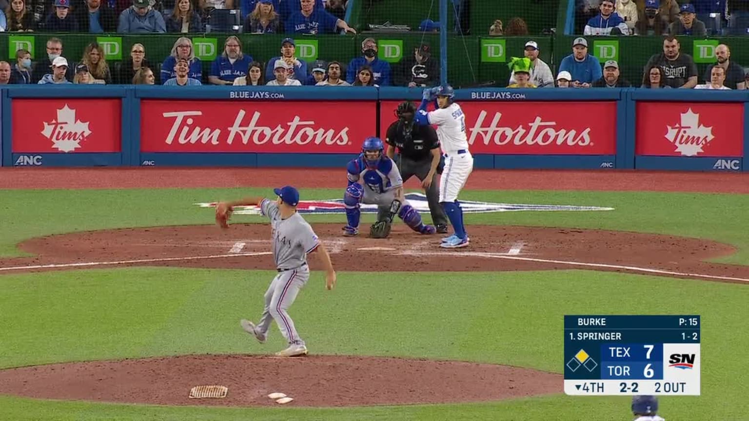 Brock Burke Ball In Dirt to George Springer | 04/10/2022 | MLB.com