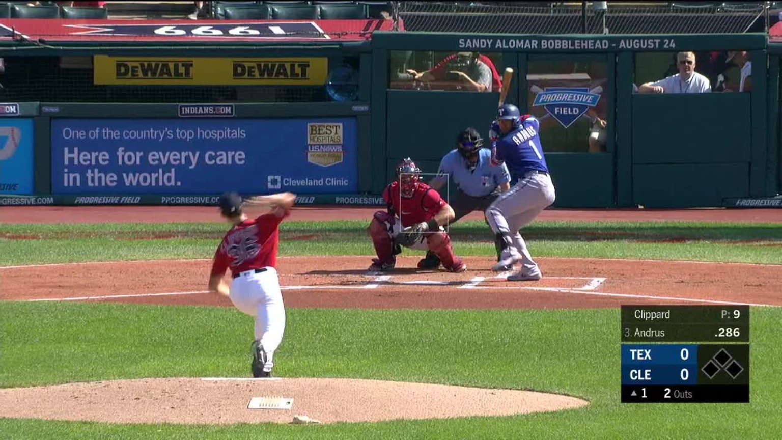 Tyler Clippard Called Strike to Elvis Andrus | 08/07/2019 | Cincinnati Reds