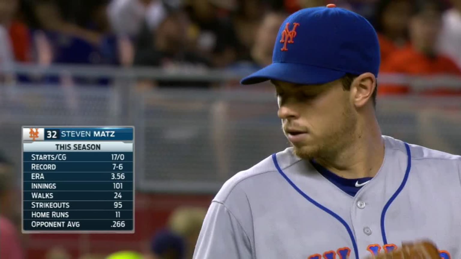 Steven Matz Called Strike to Miguel Rojas | 07/24/2016 | Atlanta Braves