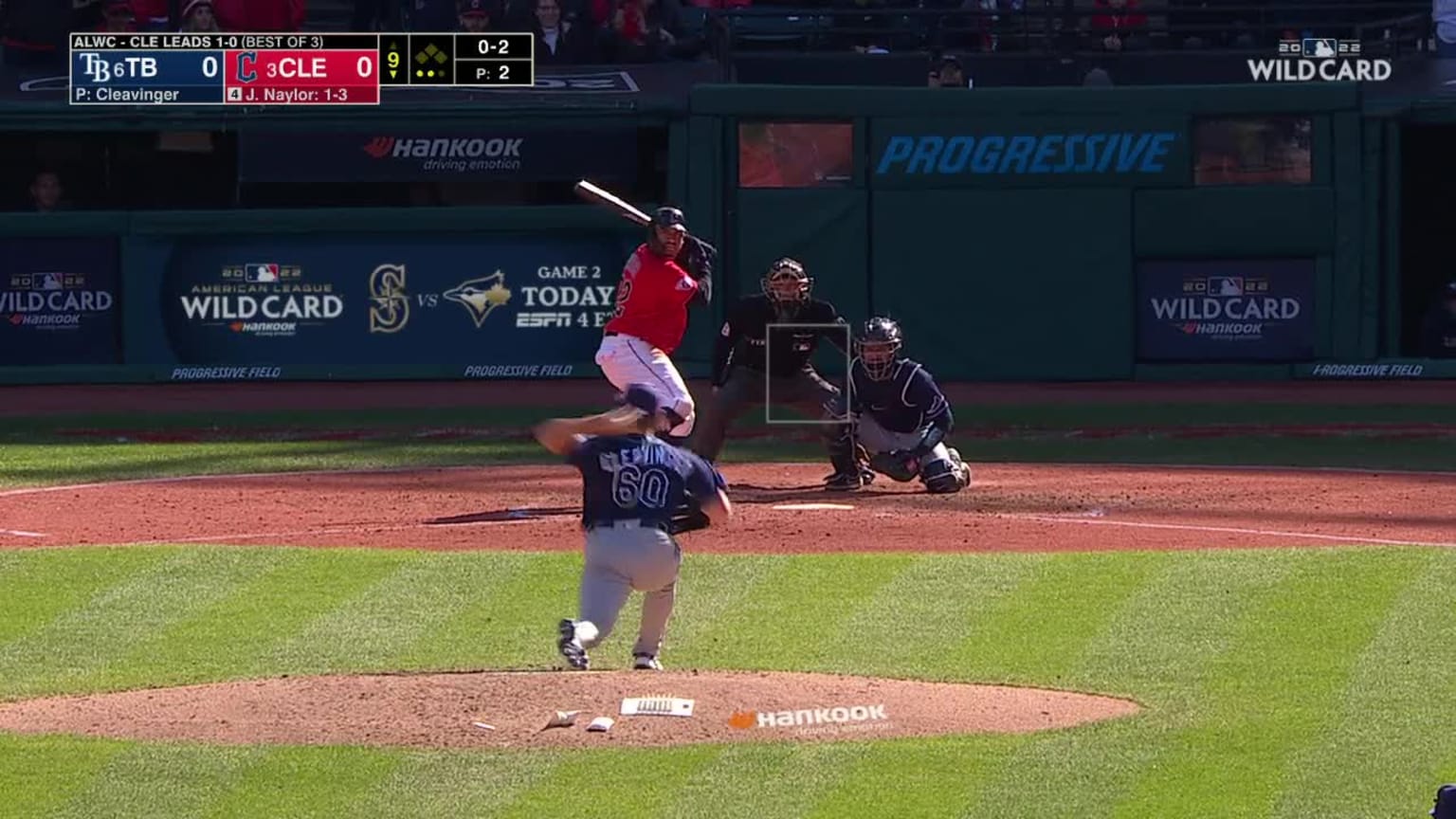 Josh Naylor strikes out swinging. | 10/08/2022 | Tampa Bay Rays