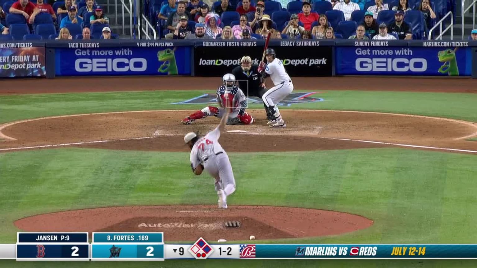 Nick Fortes flies out to left fielder Rob Refsnyder. | 07/04/2024 | MLB.com
