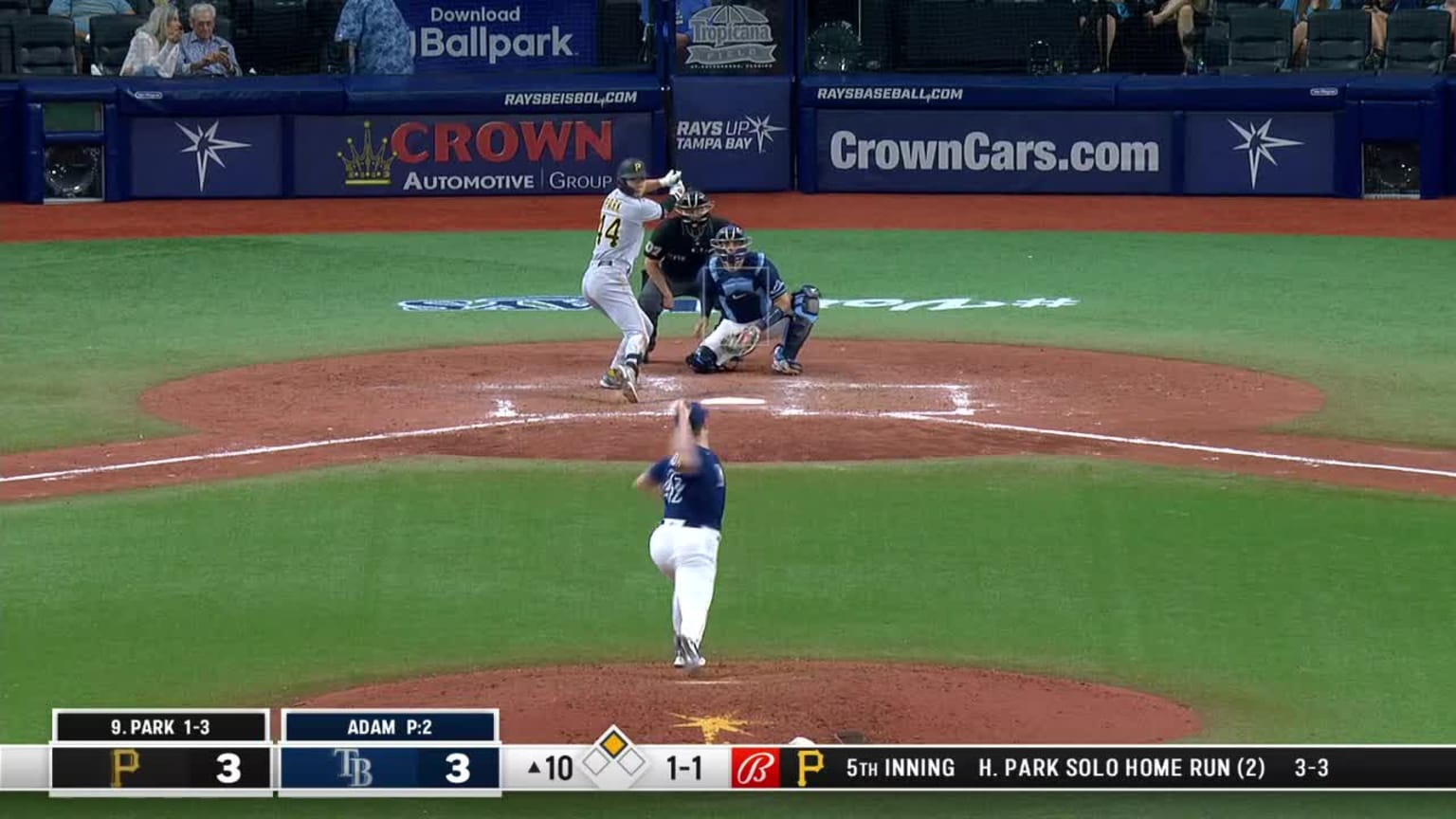 Hoy Park singles on a ground ball to shortstop Taylor Walls. Tyler ...