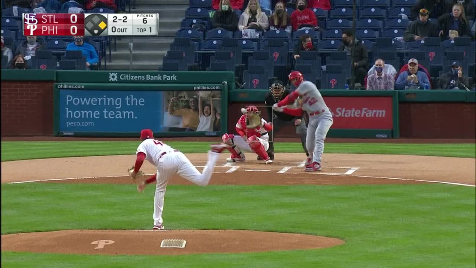 Zach Eflin Foul to Paul Goldschmidt | 16/04/2021 | Los Phillies de ...