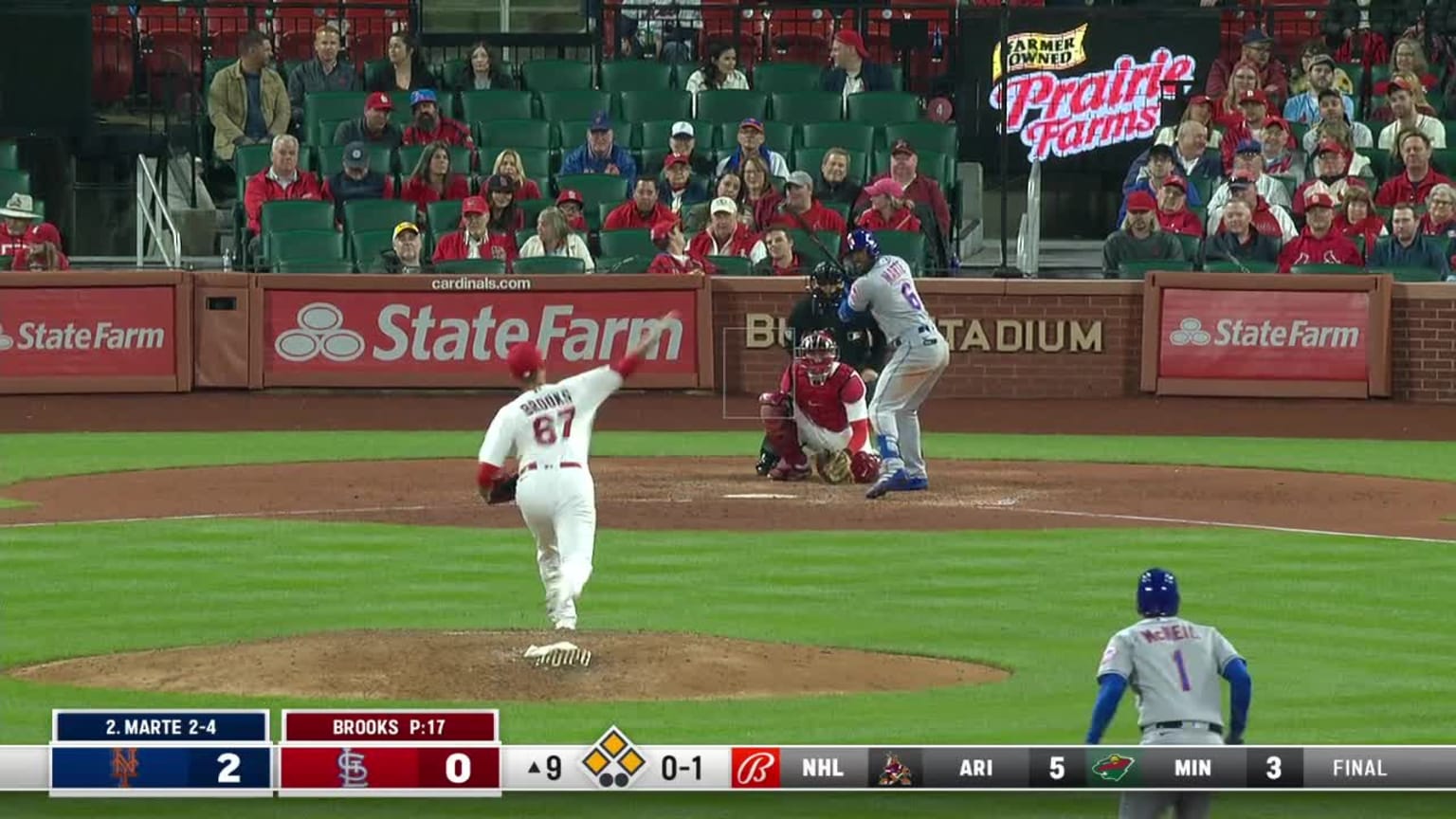 Starling Marte hit by pitch. Travis Jankowski scores. Jeff McNeil to ...