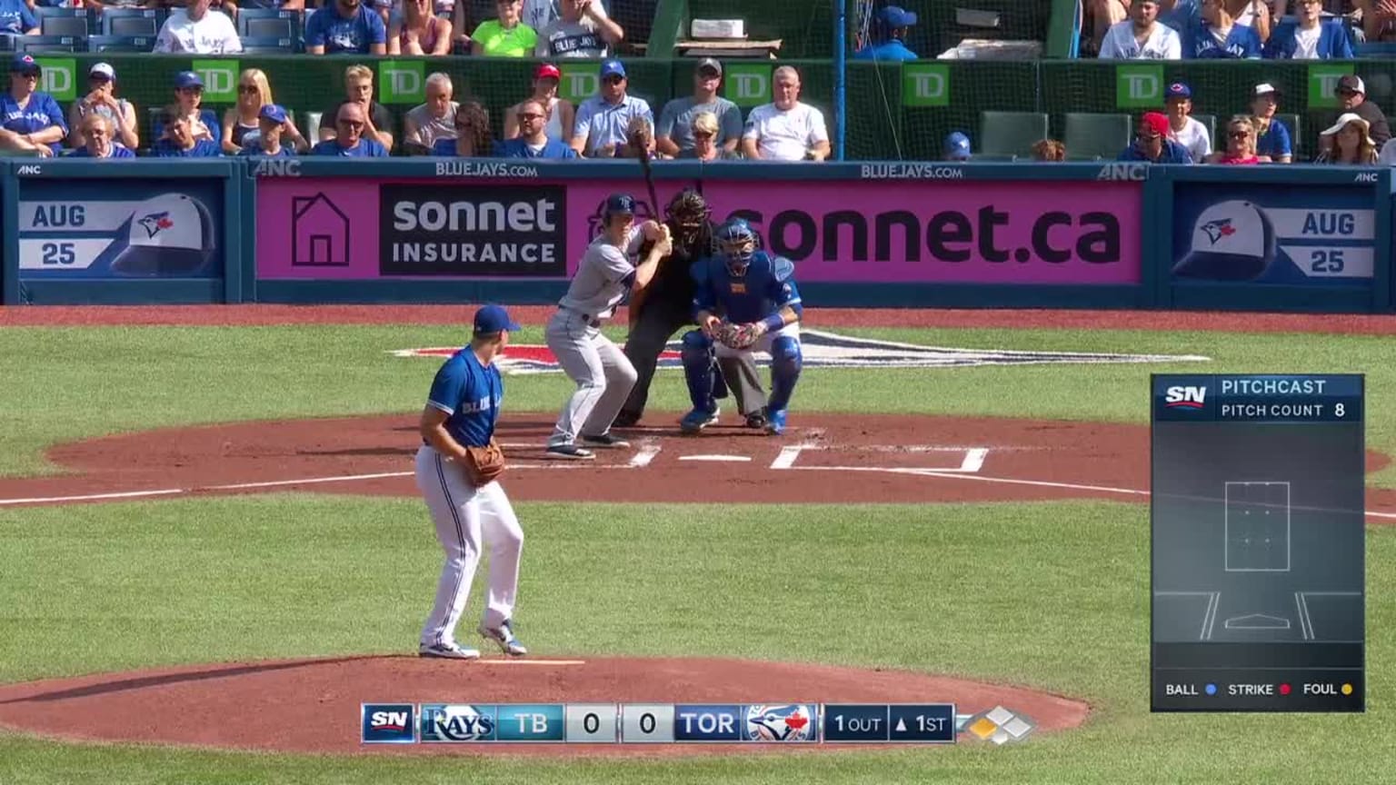 Sam Gaviglio Ball In Dirt to Joey Wendle | 08/11/2018 | MLB.com