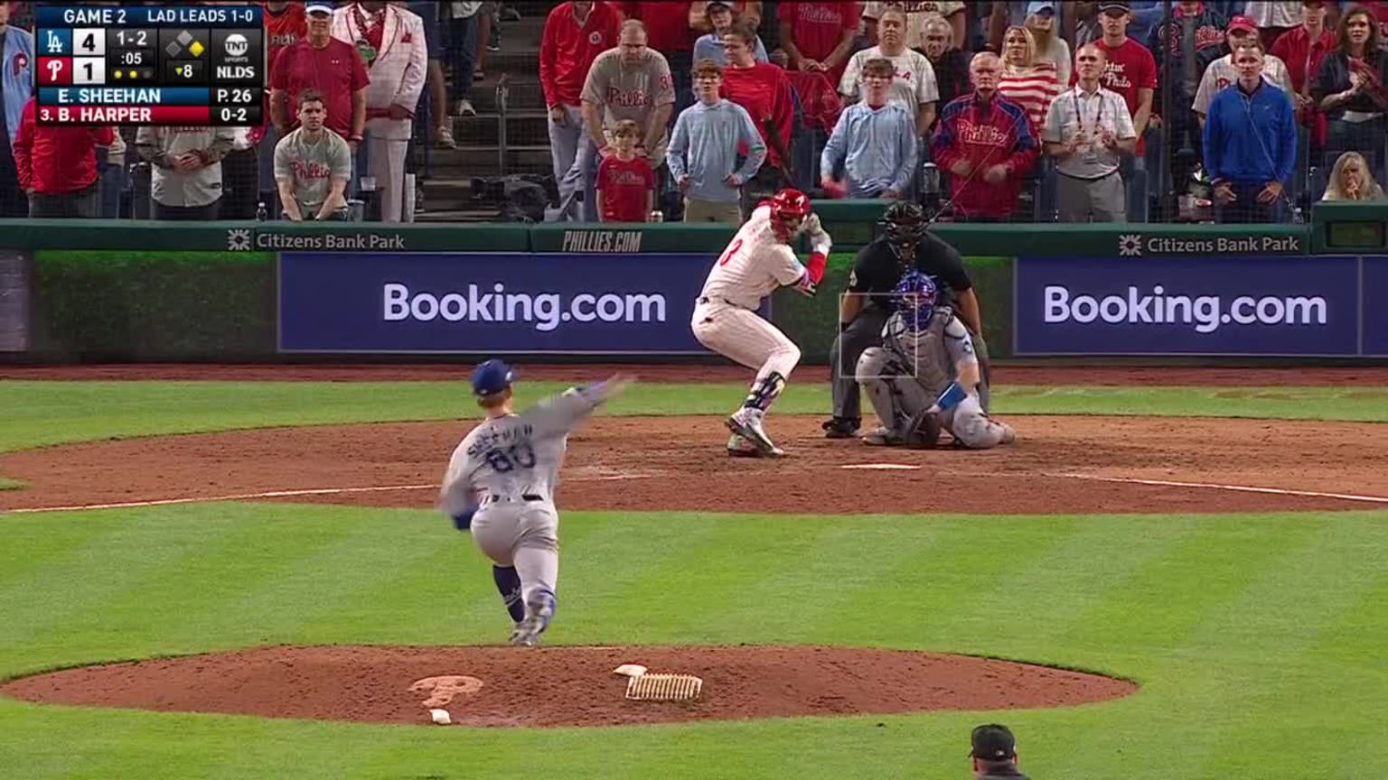 Bryce Harper flies out to center fielder Justin Dean. | 10/06/2025 ...