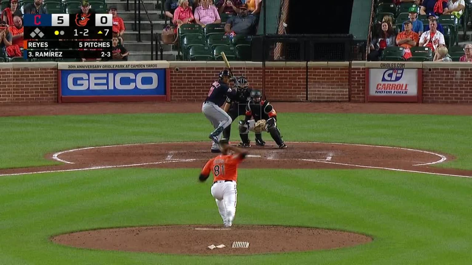 Denyi Reyes Foul to Jose Ramirez | 06/03/2022 | Boston Red Sox