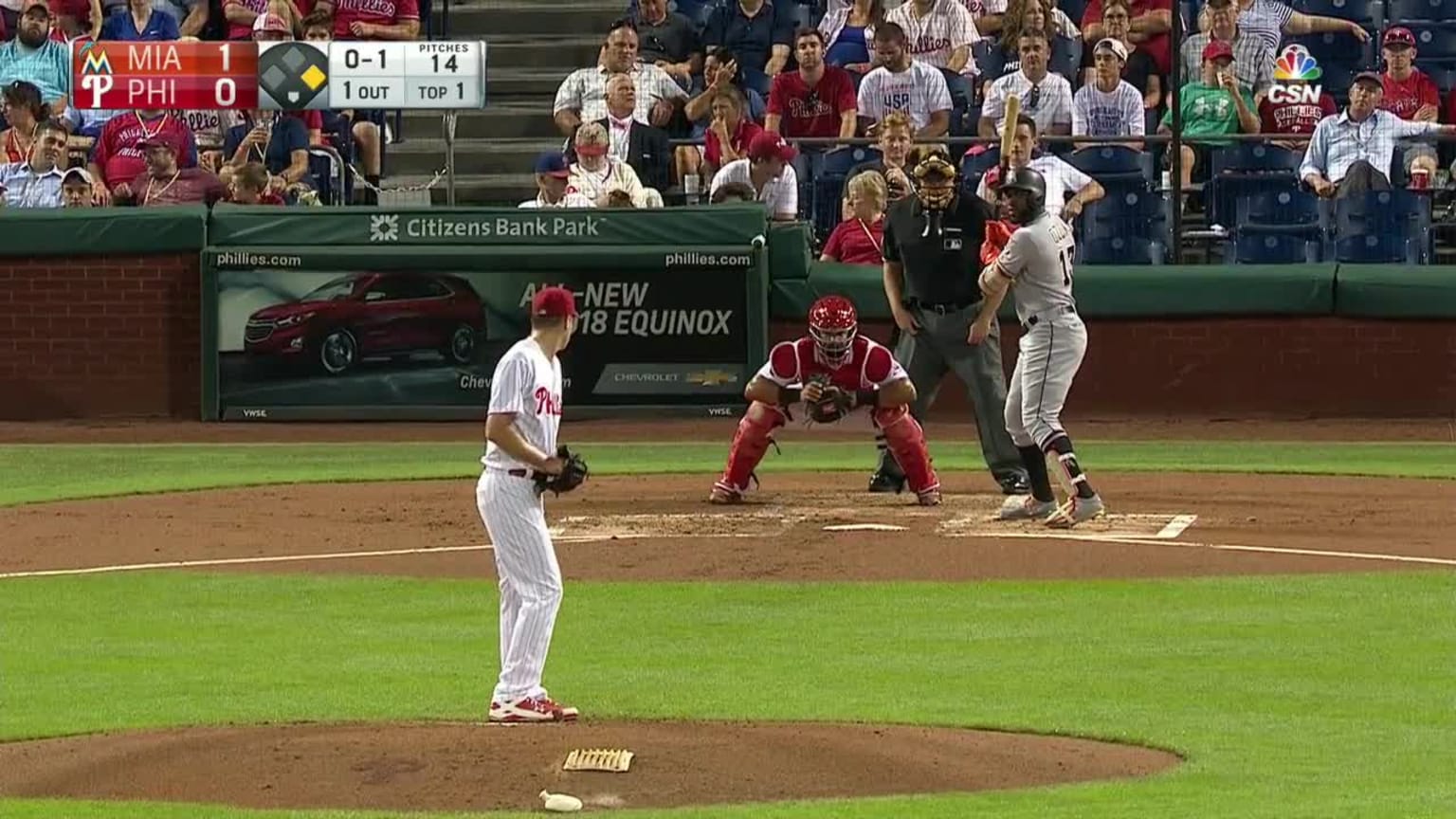 Nick Pivetta Ball to Marcell Ozuna | 08/22/2017 | Atlanta Braves