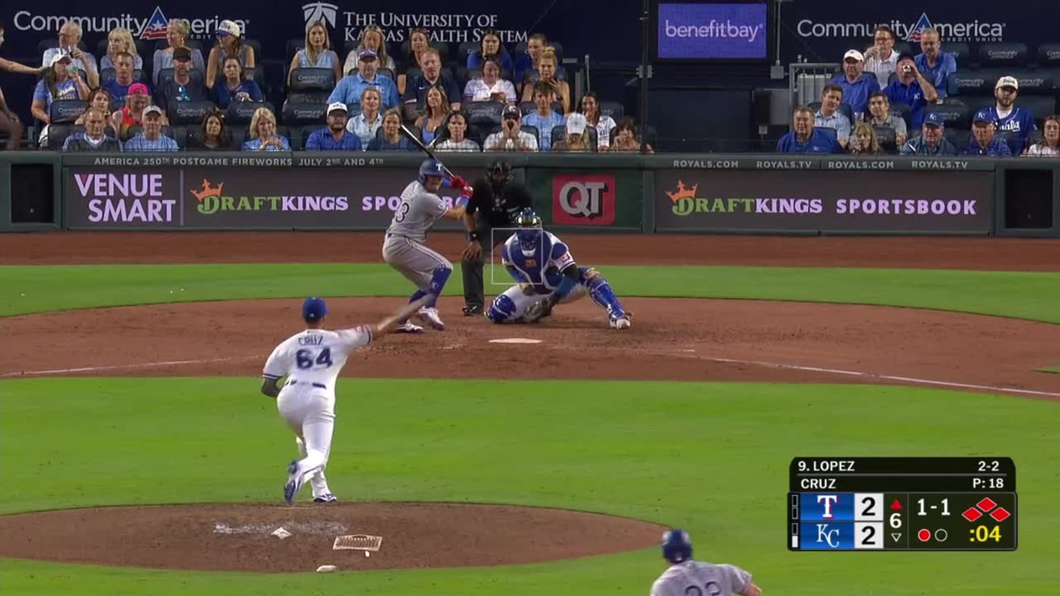 Nicky Lopez grounds into a double play, shortstop Bobby Witt Jr. to ...
