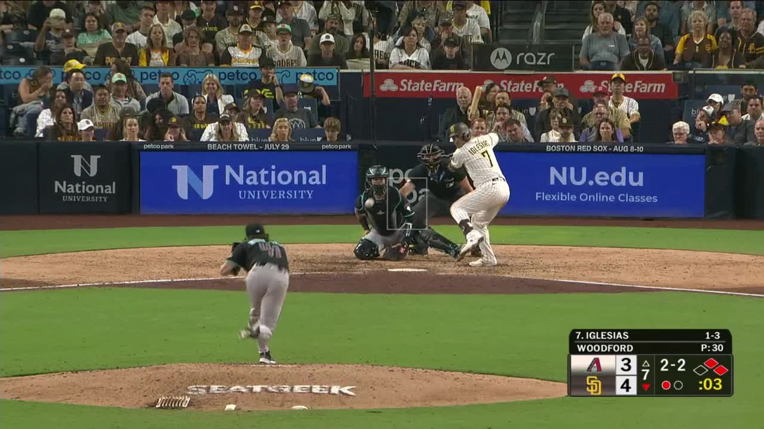Jose Iglesias singles on a ground ball to left fielder Lourdes Gurriel Jr. Gavin Sheets to 3rd ...