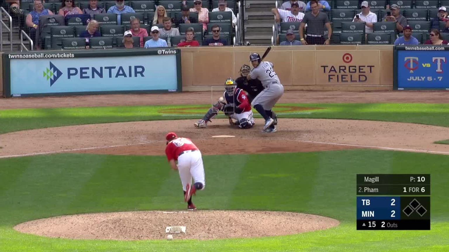 Matt Magill Ball to Tommy Pham | 06/27/2019 | Tampa Bay Rays