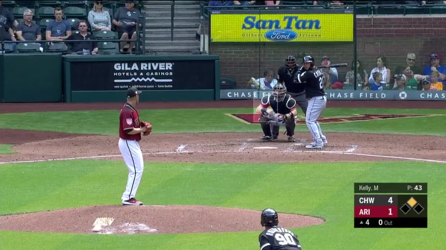 Welington Castillo doubles (4) on a ground ball to left fielder David ...