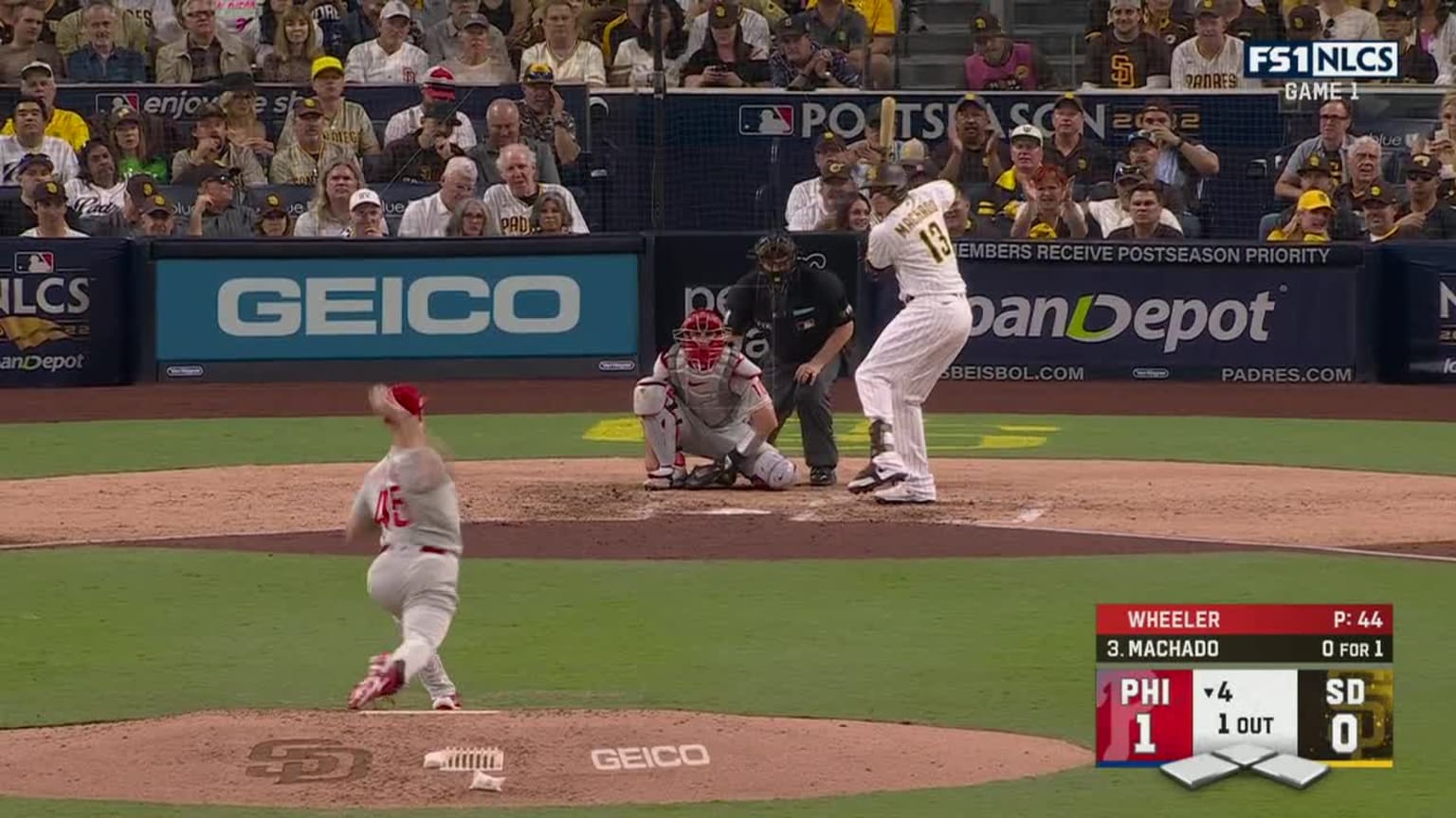 Manny Machado lines out sharply to center fielder Brandon Marsh. | 10 ...