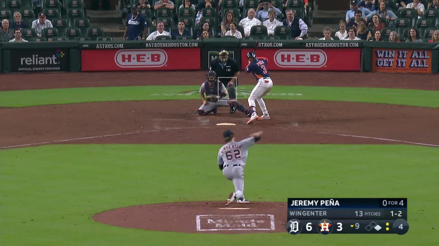 Jeremy Pena grounds out, third baseman Jonathan Schoop to first baseman ...