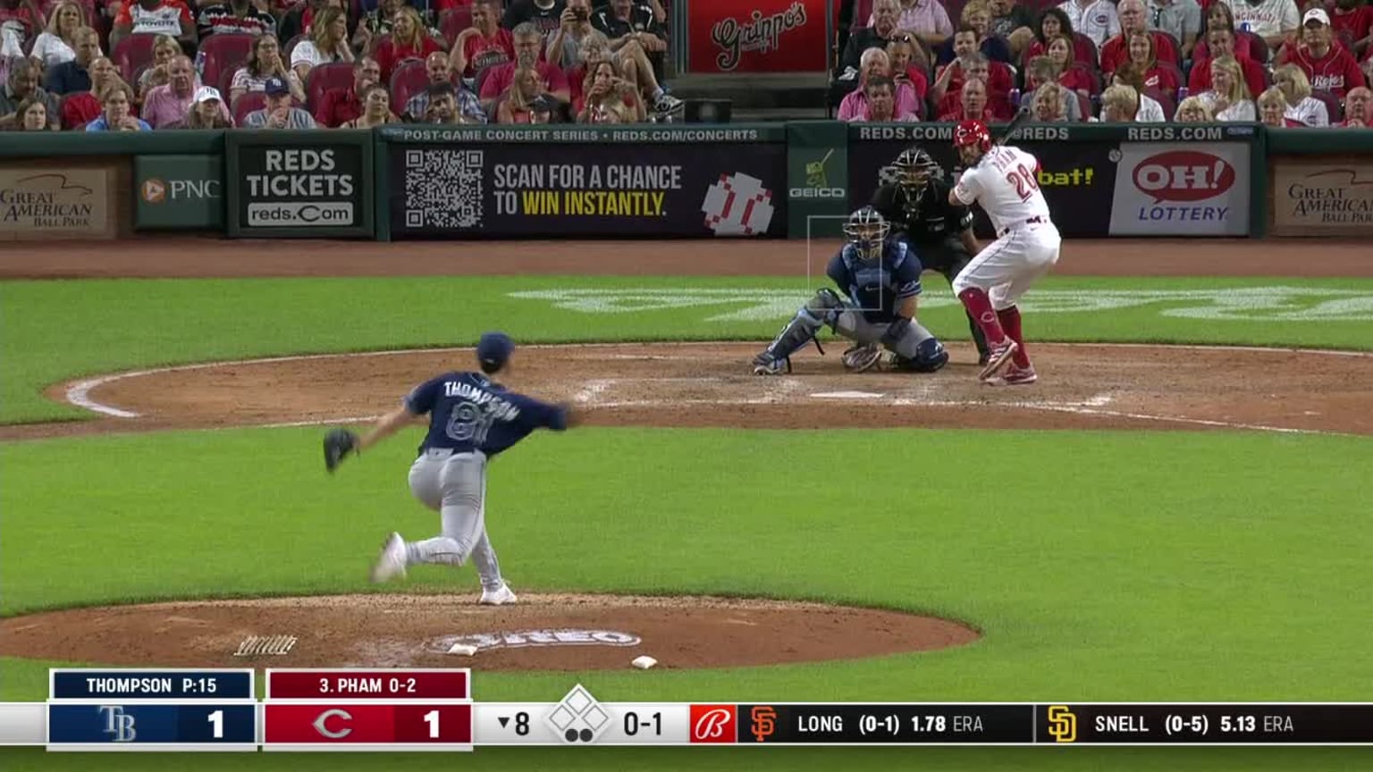 Ryan Thompson Swinging Strike to Tommy Pham | 07/08/2022 | MLB.com