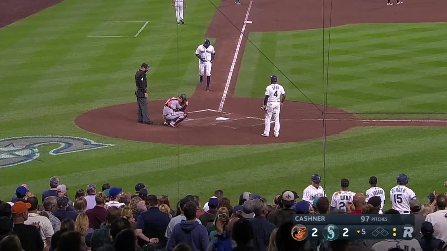 Nelson Cruz homers (34) on a fly ball to center field. | 09/05/2018 ...