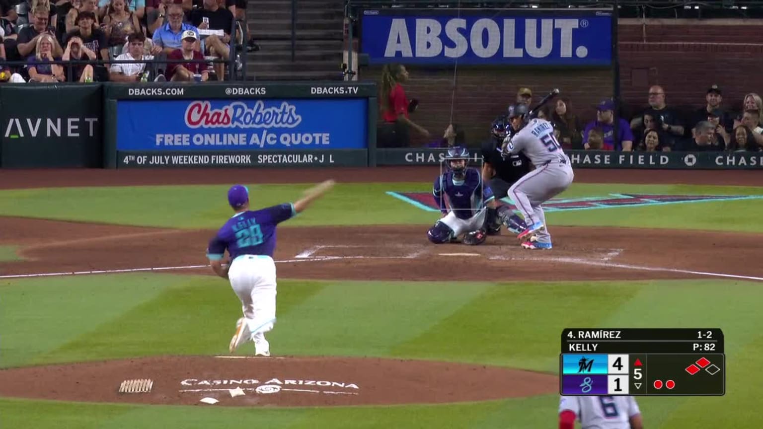Agustín Ramírez grounds out, third baseman Eugenio Suárez to first ...