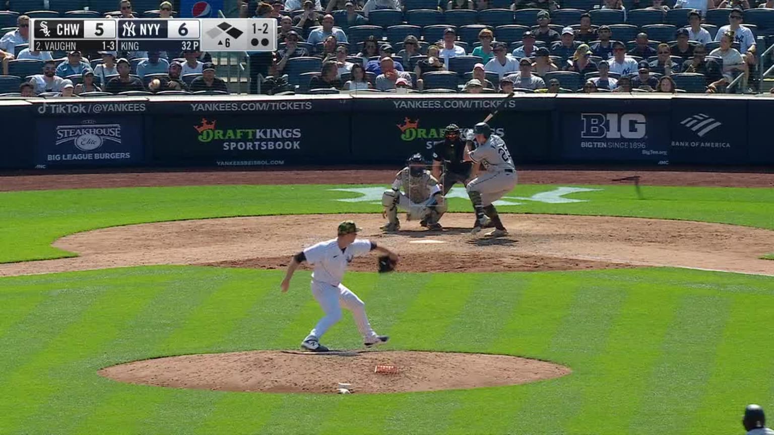 Andrew Vaughn grounds into a force out, fielded by second baseman ...