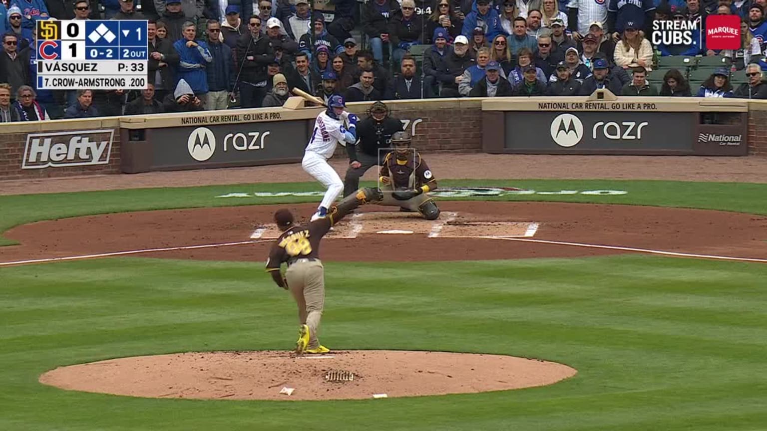 Pete Crow-Armstrong grounds out, pitcher Randy Vásquez to first baseman ...