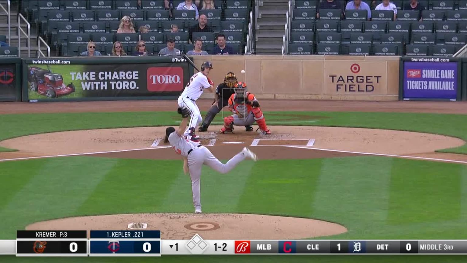 Dean Kremer Bola mala to Max Kepler | 25/05/2021 | Los Bravos de Atlanta