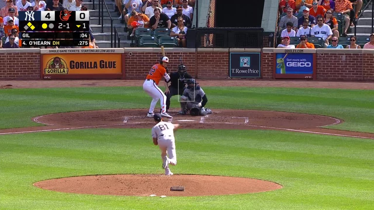 Ryan O'Hearn pops out to shortstop Anthony Volpe. | 07/13/2024 | MLB.com