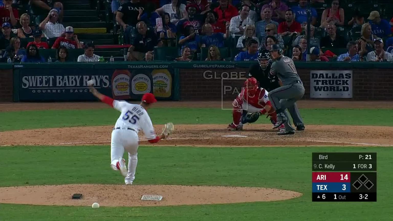 Kyle Bird Foul to Carson Kelly | 07/17/2019 | Philadelphia Phillies