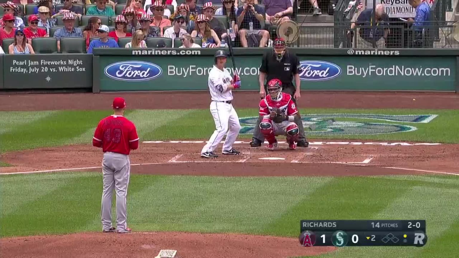 Kyle Seager homers (16) on a fly ball to right field. | 07/04/2018 ...