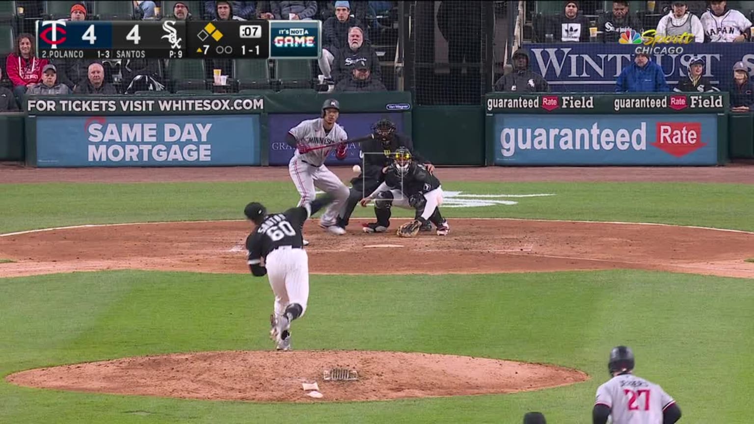 Jorge Polanco singles on a soft bunt ground ball to pitcher Gregory ...