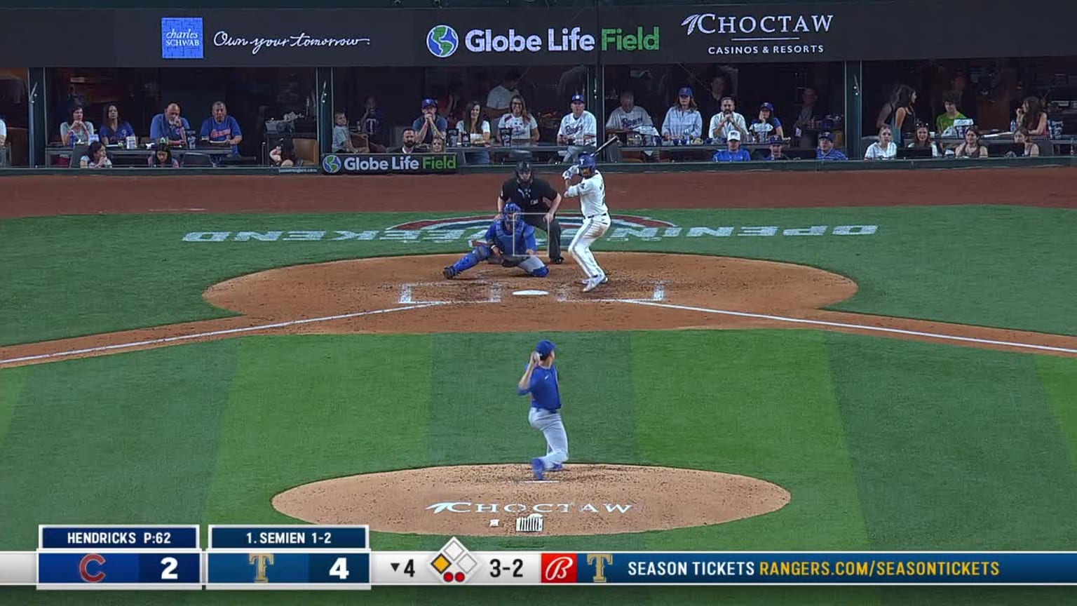 Kyle Hendricks Foul to Marcus Semien | 03/30/2024 | Texas Rangers