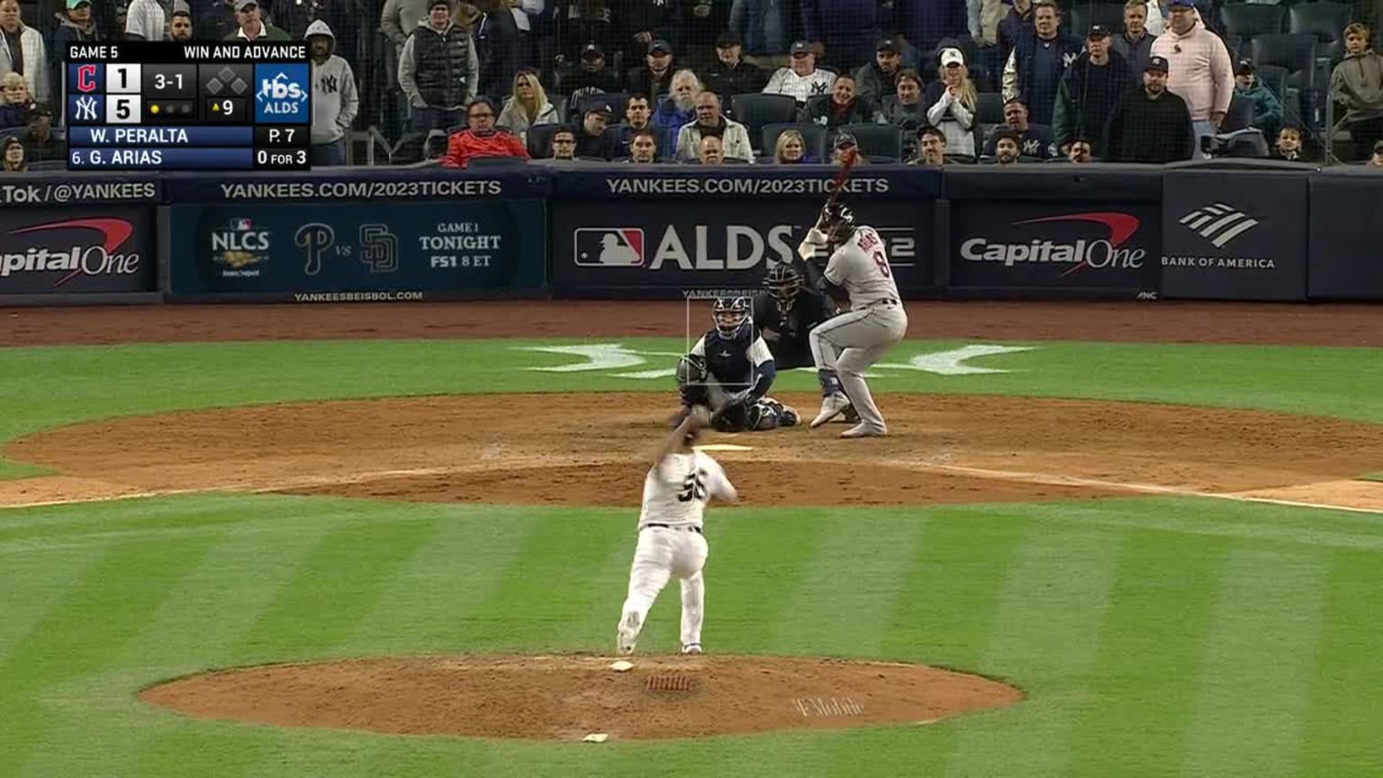 Gabriel Arias singles on a ground ball to shortstop Isiah Kiner-Falefa ...
