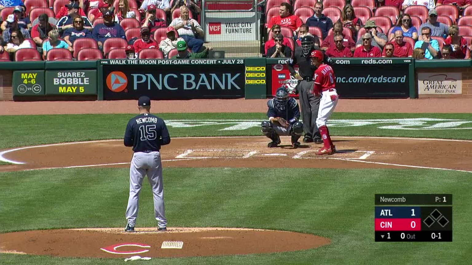 Sean Newcomb Ball to Billy Hamilton | 04/26/2018 | Houston Astros