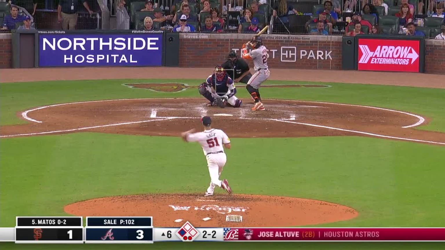 Luis Matos grounds out, third baseman Austin Riley to first baseman ...