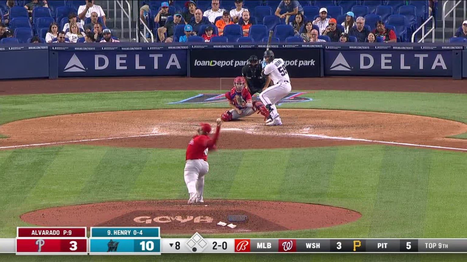 Payton Henry hit by pitch. | 04/17/2022 | Miami Marlins