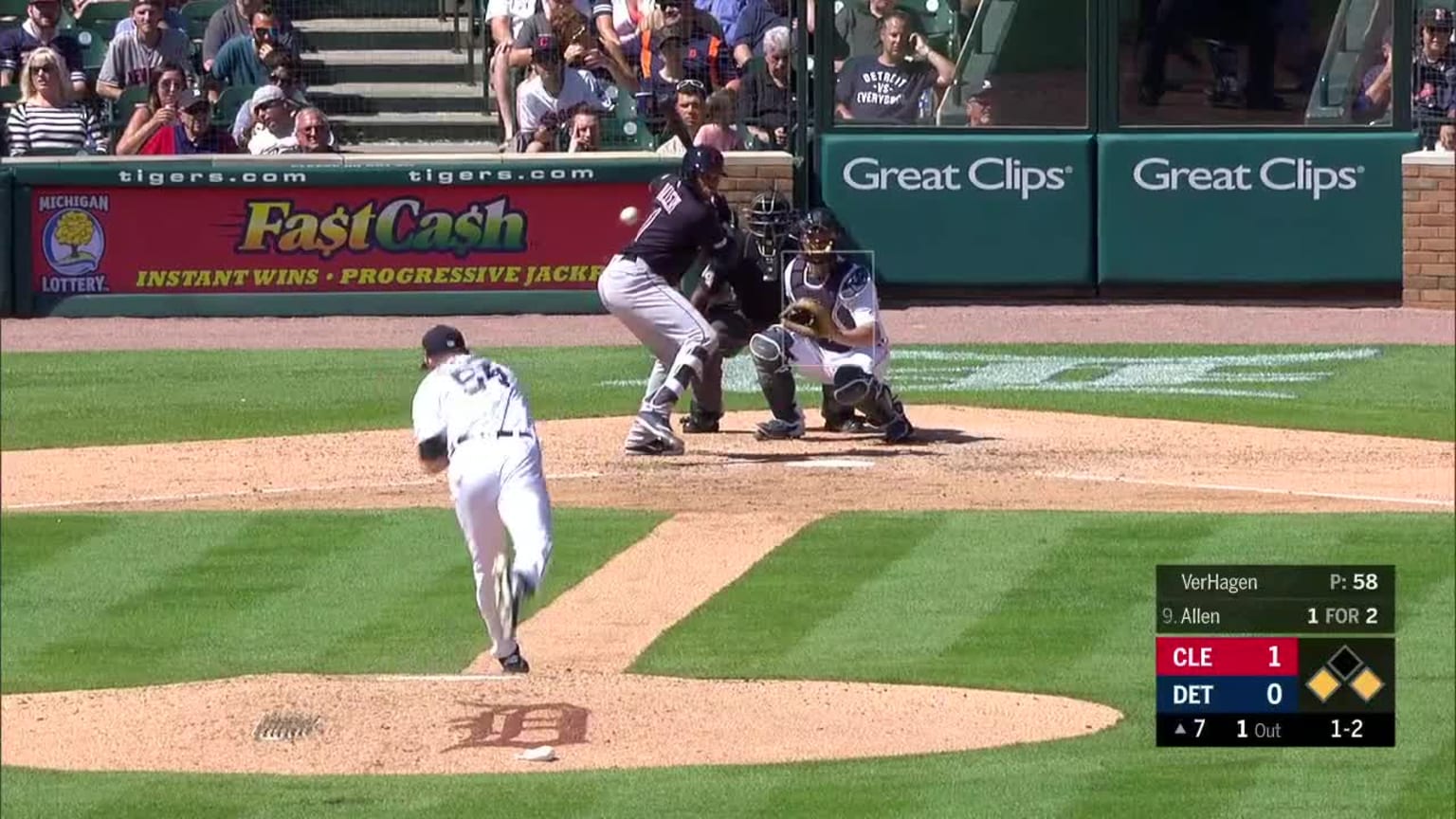 Greg Allen hit by pitch. Kevin Plawecki to 2nd. | 08/29/2019 | MLB.com