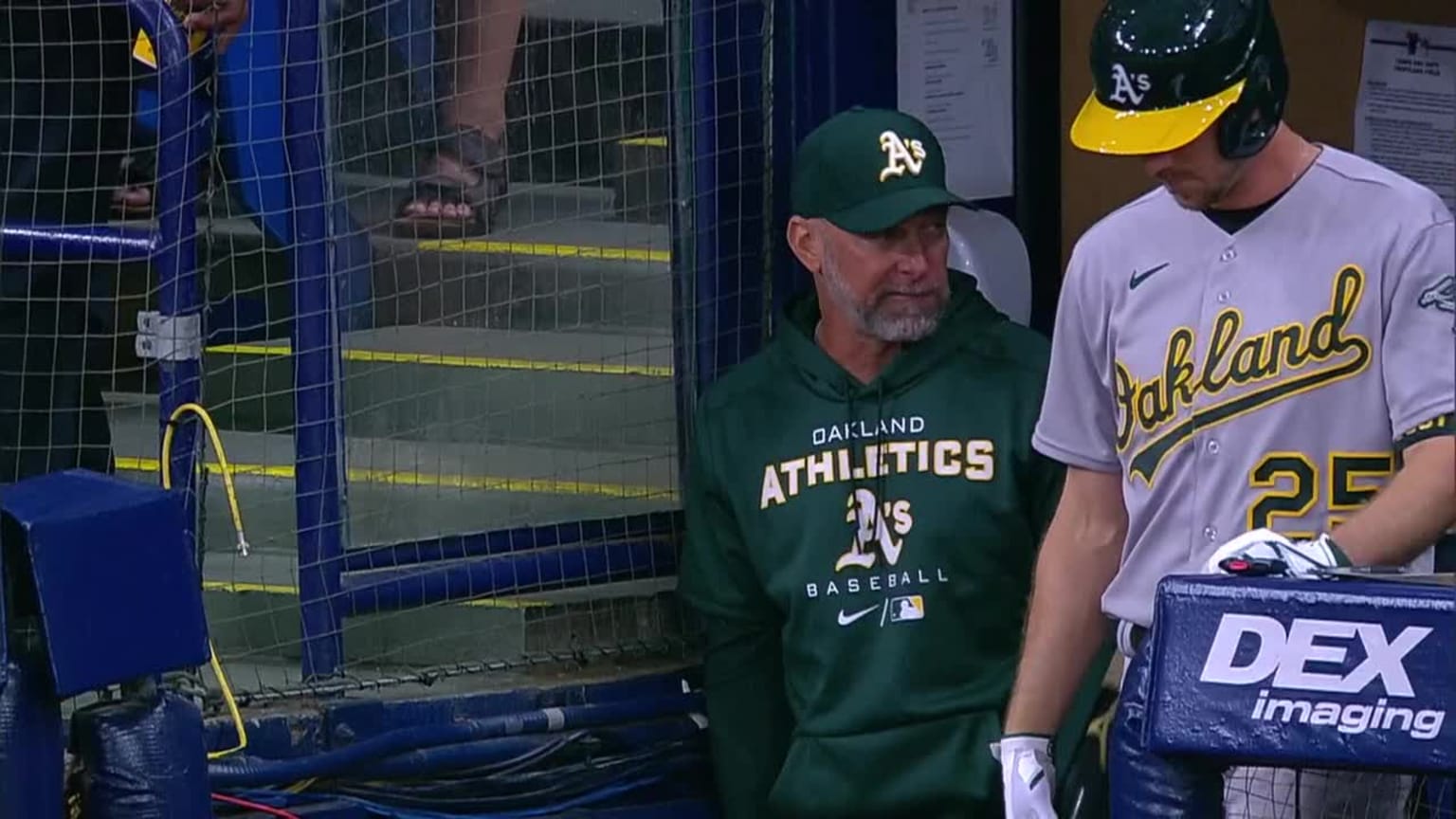 Chad Pinder grounds out, shortstop Wander Franco to first baseman Ji ...