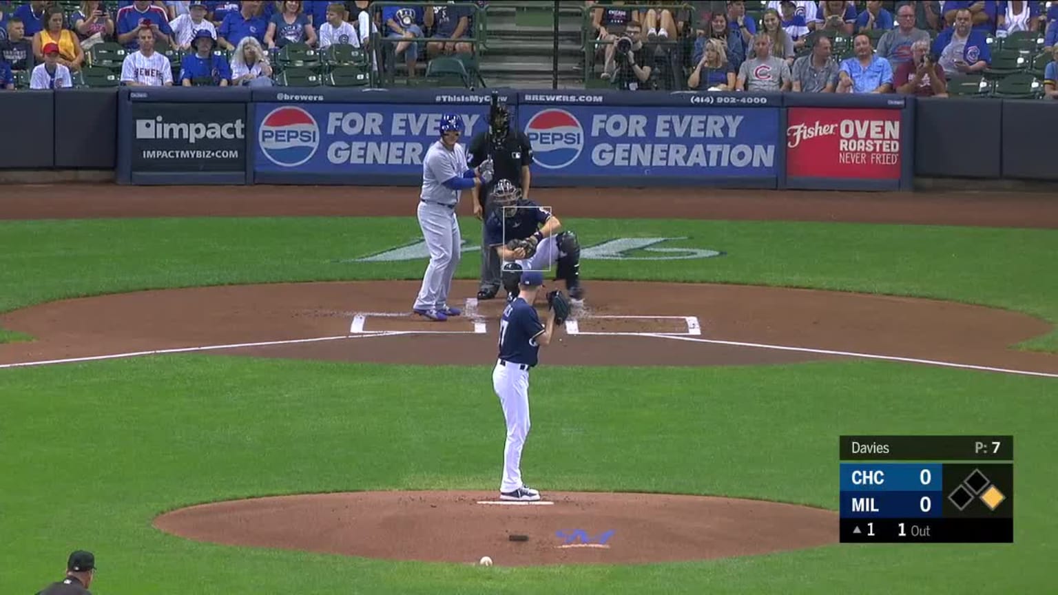 Anthony Rizzo singles on a line drive to center fielder Lorenzo Cain ...