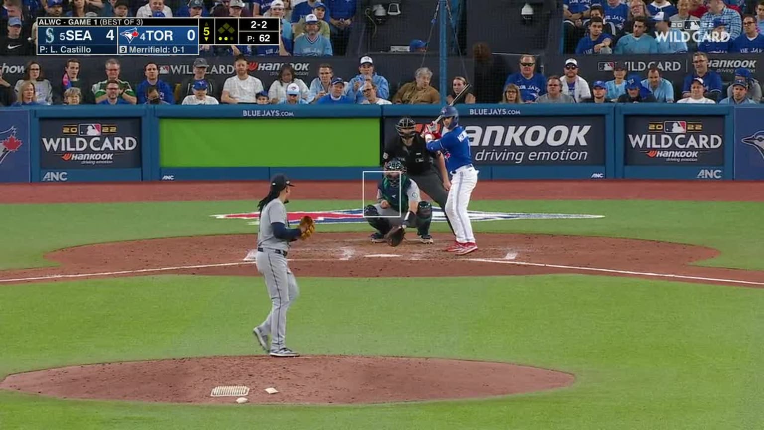 Whit Merrifield singles on a fly ball to left fielder Jarred Kelenic ...