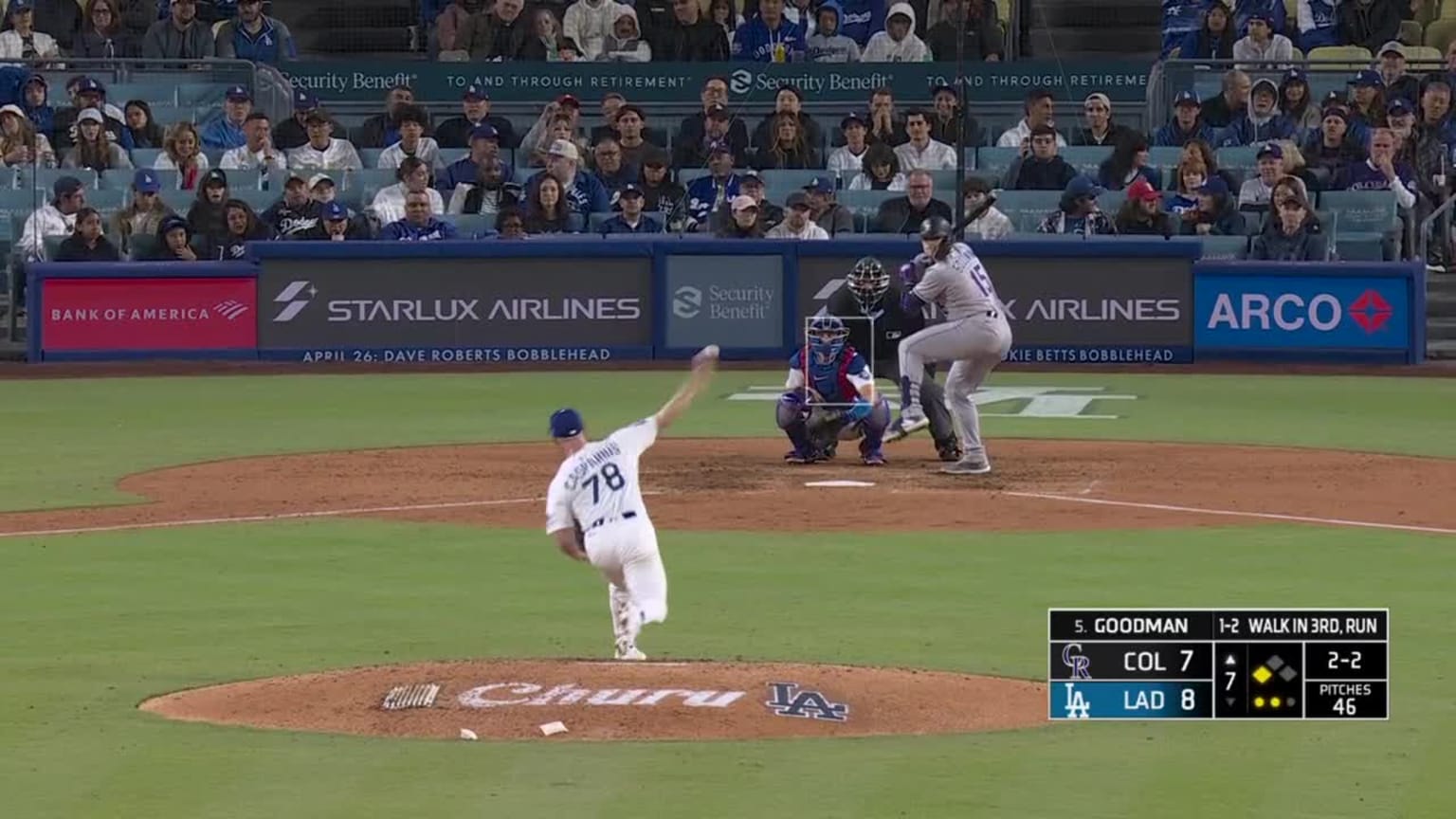 Hunter Goodman flies out sharply to center fielder Andy Pages. | 04/16 ...