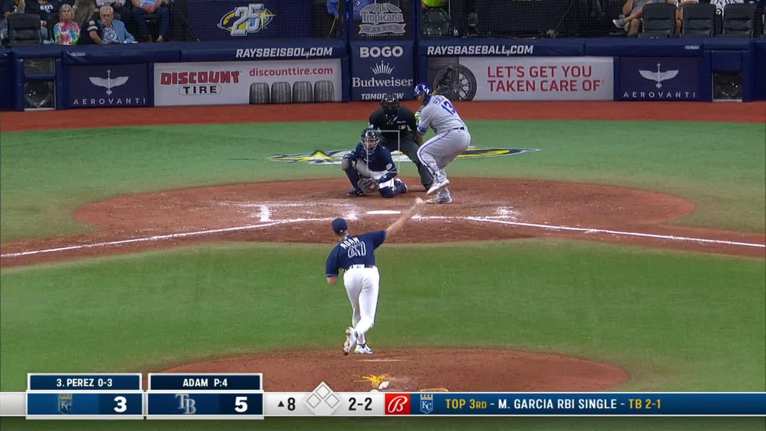 Salvador Perez singles on a ground ball to center fielder Jose Siri. | 06/22/2023 | MLB.com