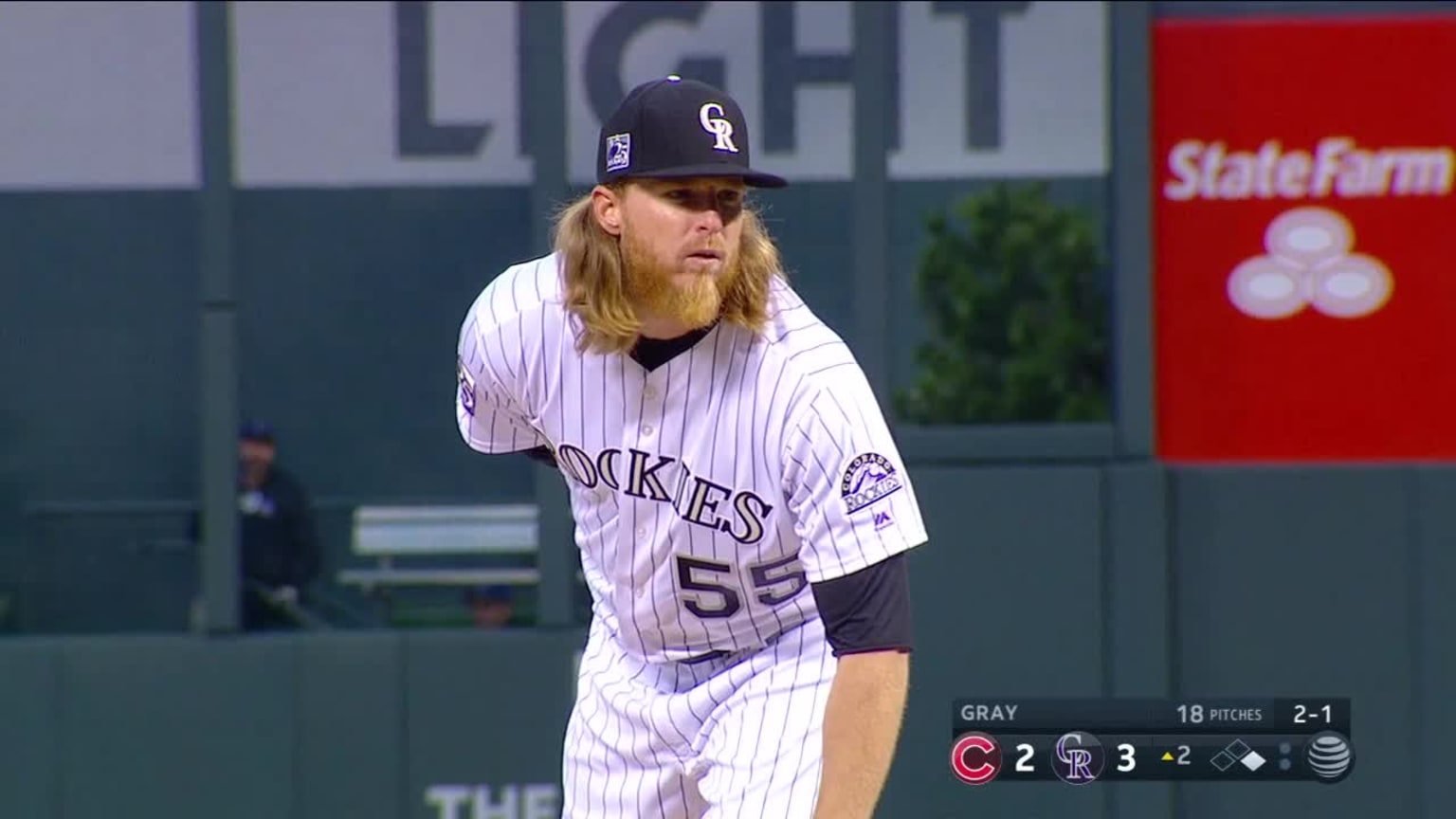 Addison Russell flies out to right fielder Gerardo Parra. | 04/20/2018 ...