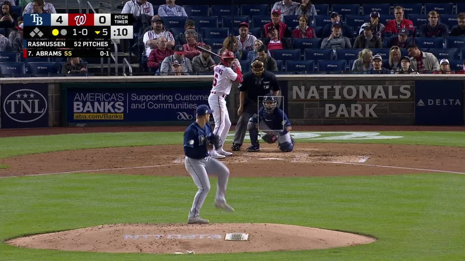 CJ Abrams grounds out, pitcher Drew Rasmussen to first baseman Luke ...