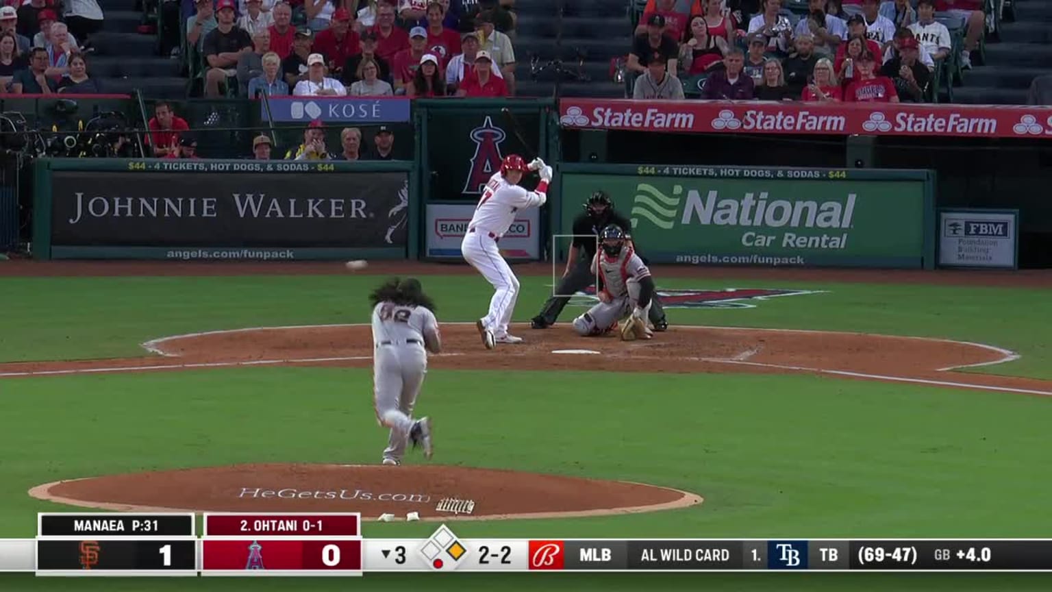 Shohei Ohtani called out on strikes. | 08/09/2023 | Los Angeles Angels