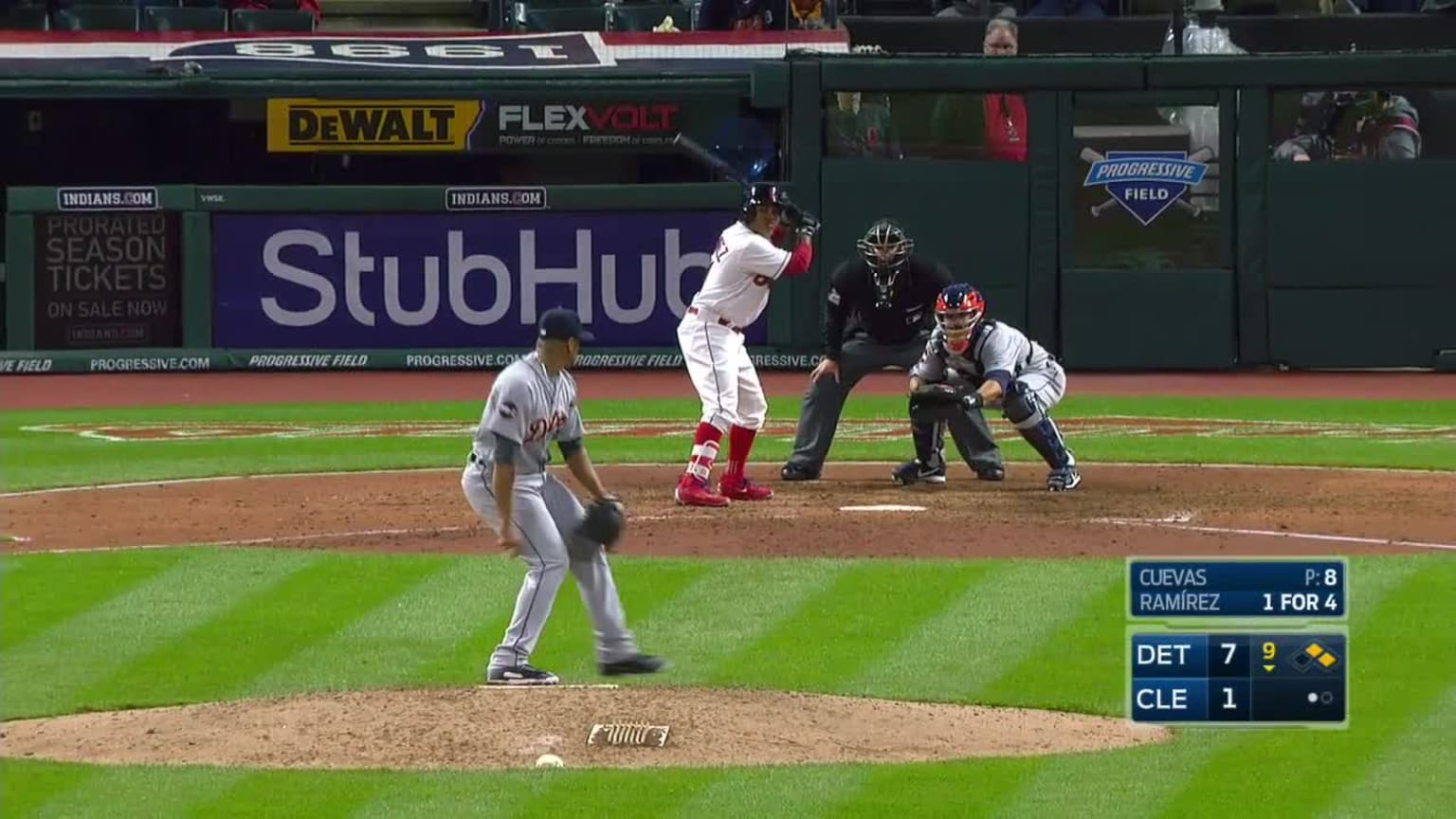 William Cuevas Ball to Jose Ramirez | 04/14/2017 | MLB.com