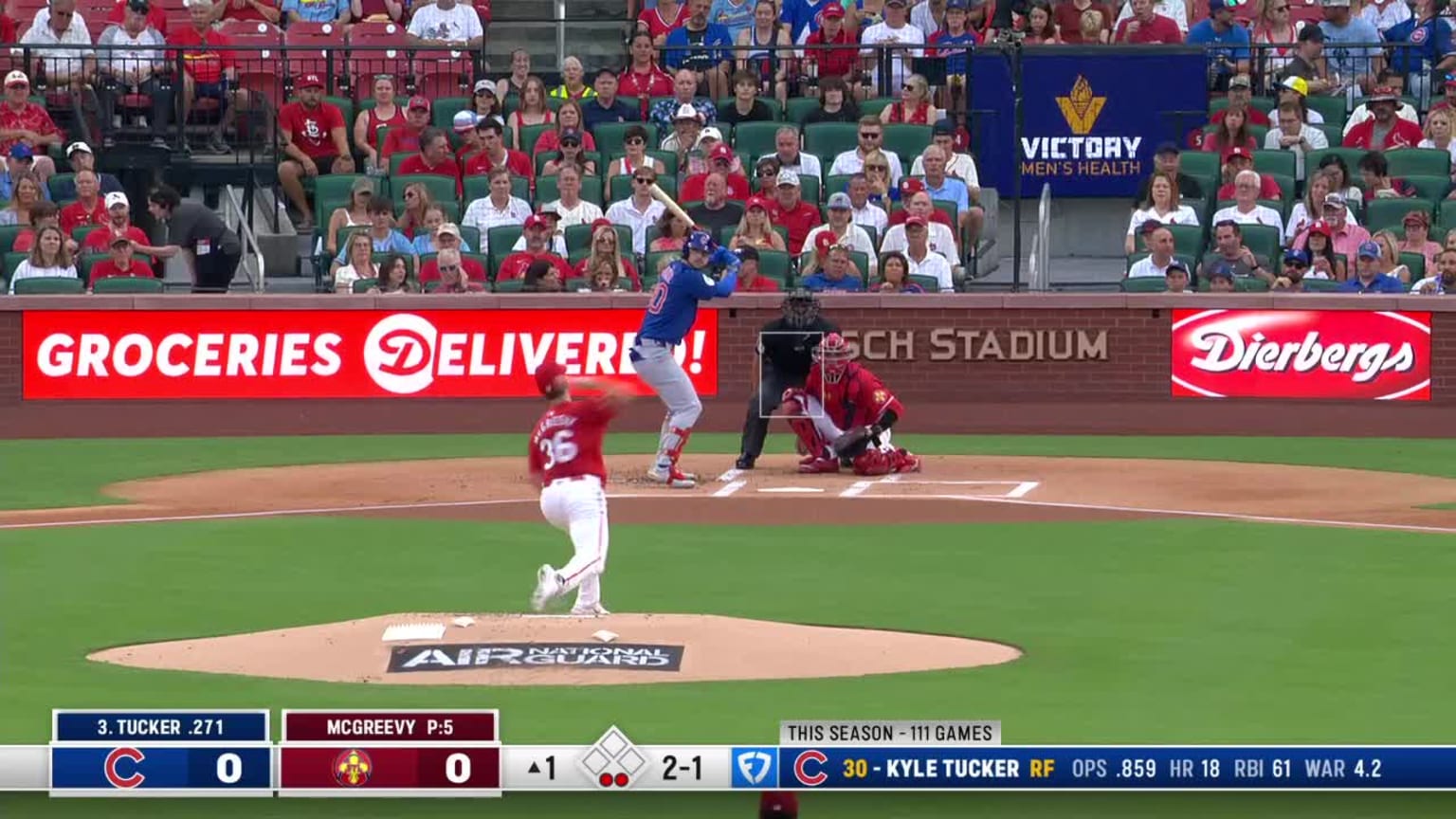 Kyle Tucker singles on a sharp ground ball to right fielder Jordan Walker. | 08/08/2025 | MLB.com