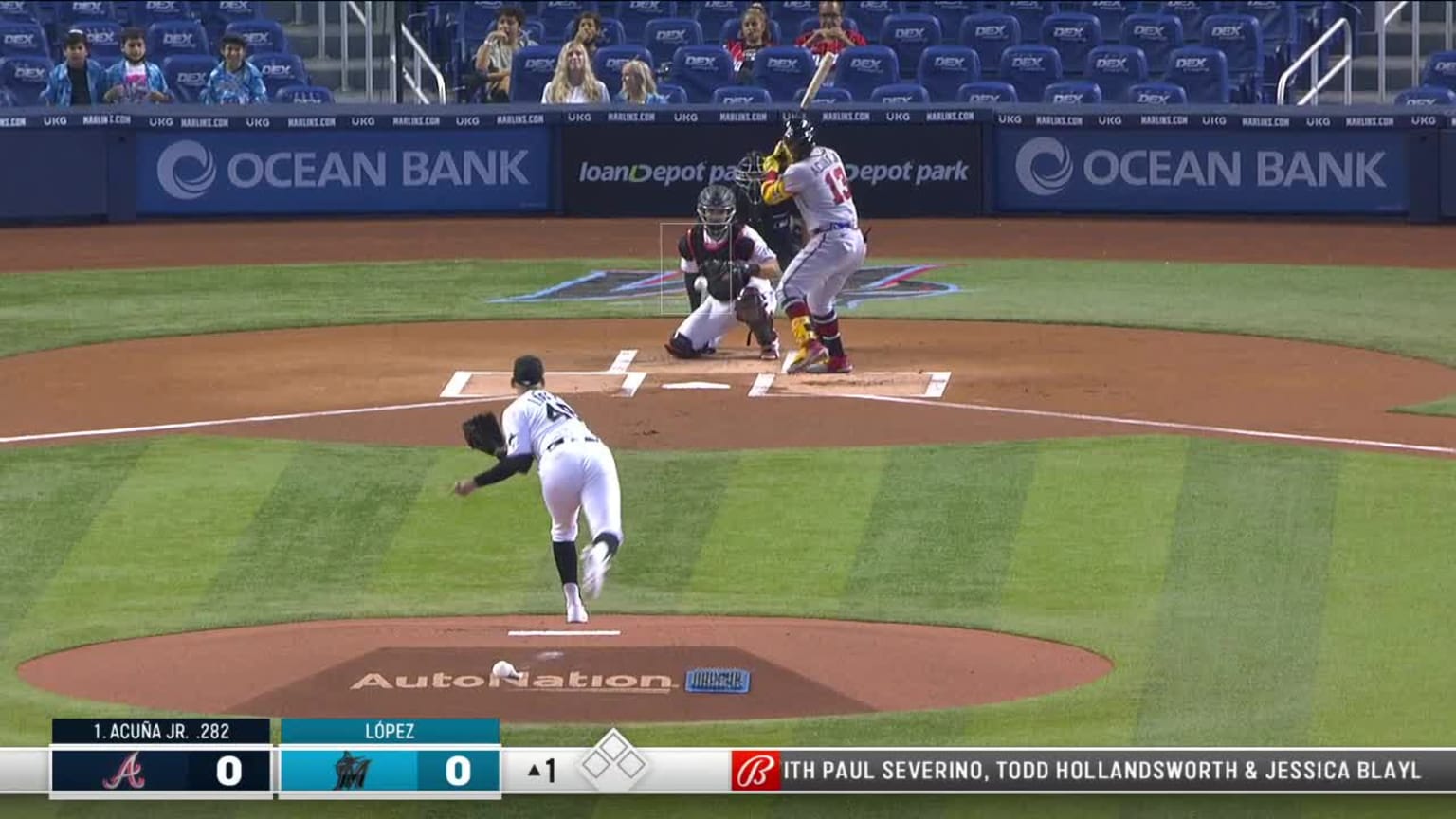 Pablo Lopez Bola mala to Ronald Acuna Jr. | 13/06/2021 | Los Bravos de ...