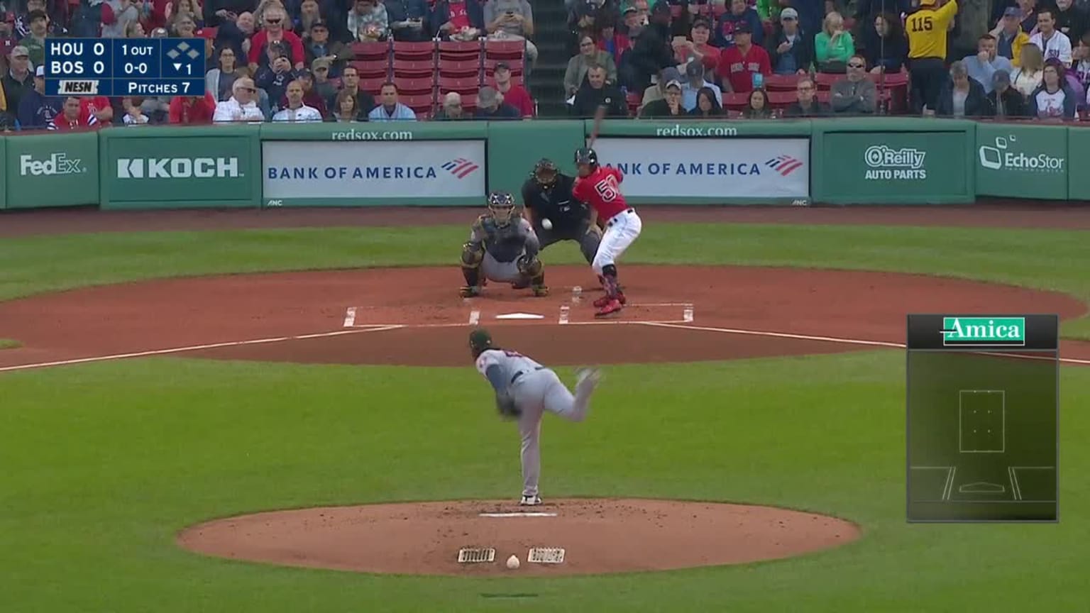 Gerrit Cole Bola mala to Mookie Betts | 17/05/2019 | Los Twins de Minnesota